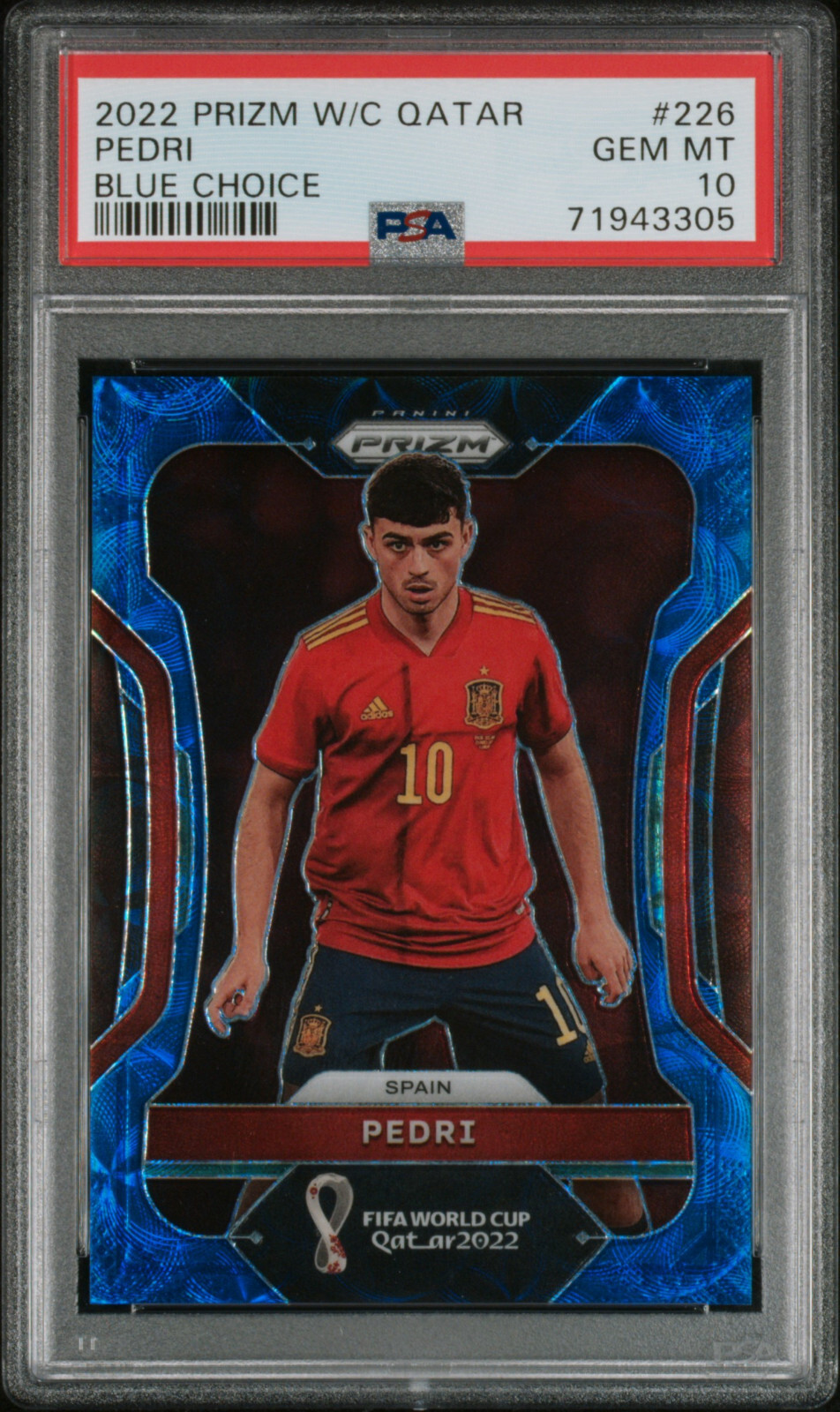 Pedri 2022 Prizm World Cup #226 Choice Blue /135 PSA 10 Price Guide ...