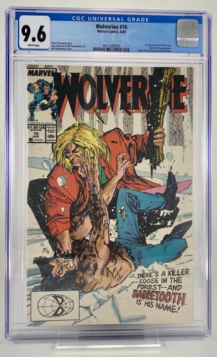Wolverine #10 1989 CGC 9.6 (1st app of Silver Fox) Sabretooth NM+ ...