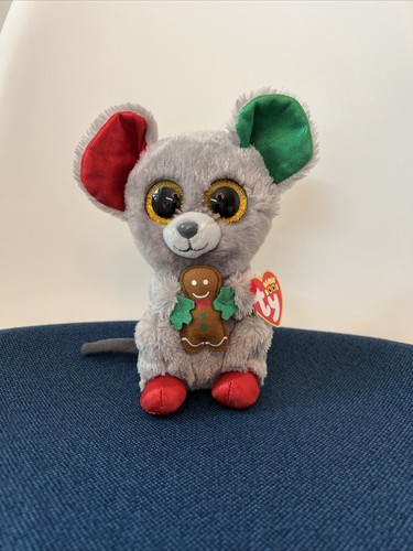 NEW RETIRED 2016 TY BEANIE BOO BOOS CHRISTMAS MAC MOUSE 6" PLUSH ...