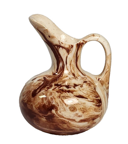 Sitka Clay Pottery Alaska Miniature Pitcher Creamer Brown Swirl Ceramic ...
