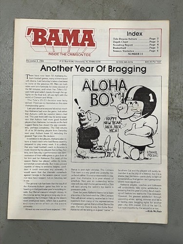 BAMA Inside Newsletter. Another Year of Bragging. 12/2/1985. | eBay