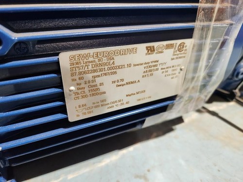 SEW EURODRIVE ST57/T DRN90L4 2.0HP Gear Motor RPM 1767/205 | eBay