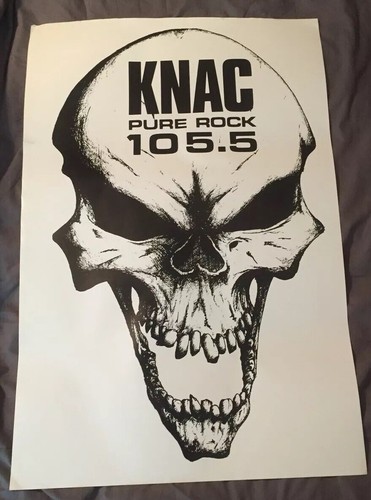 Pure Rock 105.5 KNAC Poster Skull 35” X 23” Metallica Van Halen VINTAGE ...