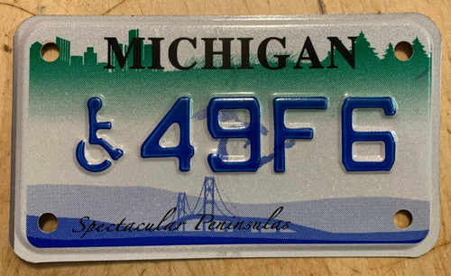 RARE! DISABLED PERSON HANDICAPPED MOTORCYCLE WHEELCHAIR LICENSE PLATE ...