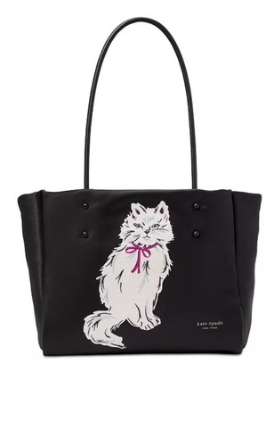 Kate Spade Cat Tote Purse Whiskers Embellish New | eBay