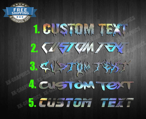 Custom Personalized Text Name Holographic Chrome Oil Slick Decal ...