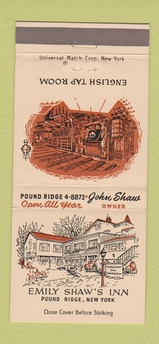 Matchbook Cover - Emily Shaw's Inn Pound Ridge NY 30 Strike | eBay