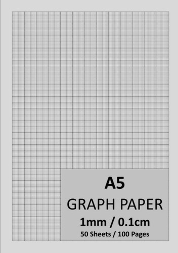 A5 Graph Paper 1mm 0.1cm: 148mm x 210mm, Graph Pad, 1/5/10 mm Square ...