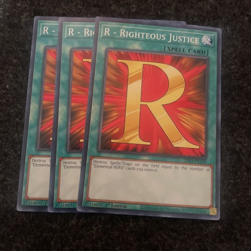 Yugioh! x3 R - RIGHTEOUS JUSTICE LDS3 Common 1st Ed 3x Yu-gi-oh! Tcg ...