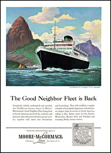 1948 Moore-McCormack Lines Cruise Ships vintage print ad ads43 | eBay