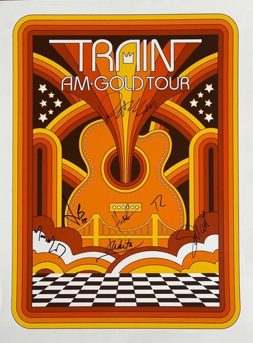 Train - AM Gold 2022 Original Tour Poster signed by entire 7 band ...