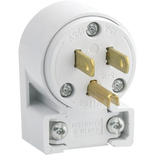 (10)-Leviton 15A 3-Wire 2-Pole Commercial Grade Angle Cord Plug 020 ...