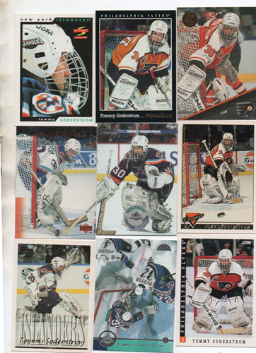 9-tommy soderstrom lot #1 philadelphia flyers ny islanders nice mix | eBay