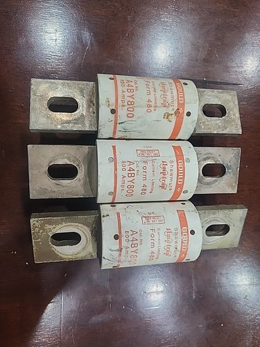 Lot of 3 A4BY800 Gould 800 amp 600V Fuse Used Tested Good | eBay
