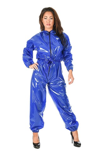 PVC Full Suit Rain Suit Rubber Size M-2XL Blue | eBay UK