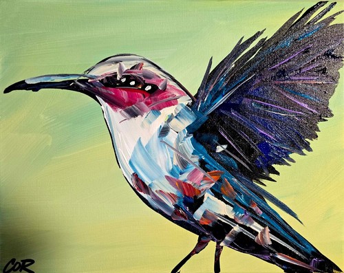 CORBELLIC ORIGINAL PAINTING 14X11 BLUE BIRD EXPRESSIONISM MODERN FINE ...