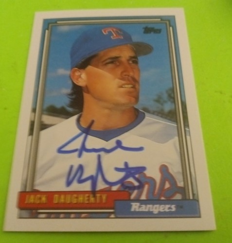 1992 Jack Daugherty SIGNED Topps MLB Baseball Card #344 Texas Rangers ...