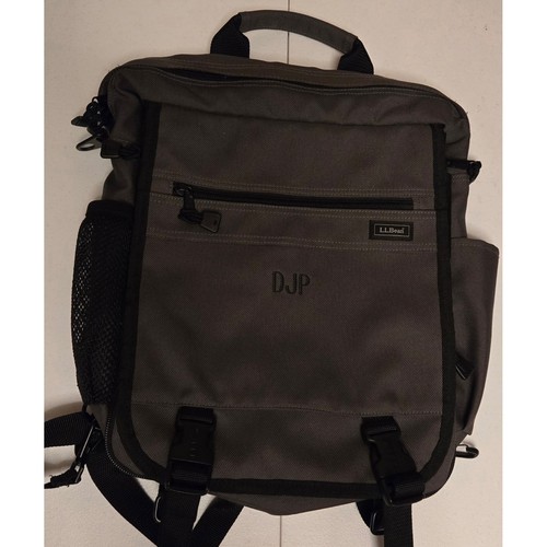 LL Bean Backpack Gray Monogrammed DJP Adjustable Straps Mesh Pocket | eBay