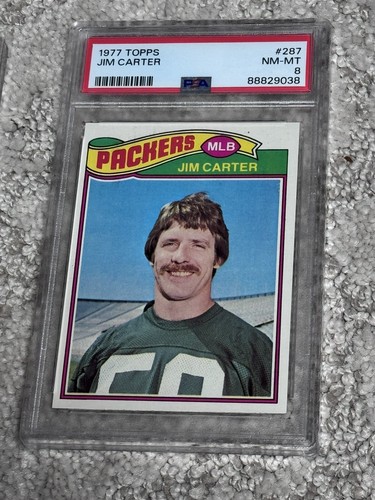1977 TOPPS FOOTBALL CARD PSA 8 JIM CARTER GREEN BAY PACKERS | eBay