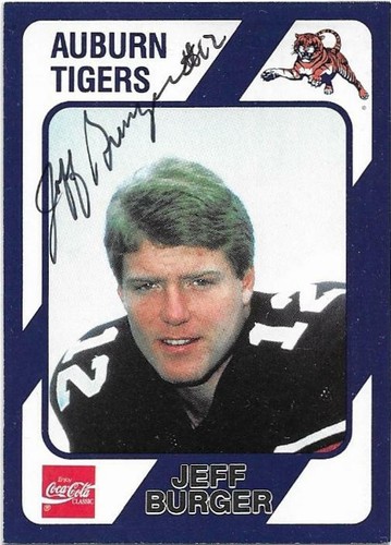 JEFF BURGER Autographed Signed 1989 Collegiate Collection card #78 ...
