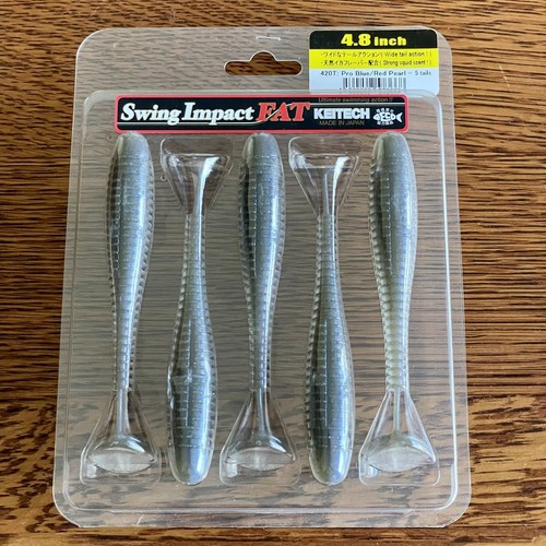 Keitech FSI48-420 FAT Swing Impact Swimbait, 4.8", Pro Blue Red Pearl ...