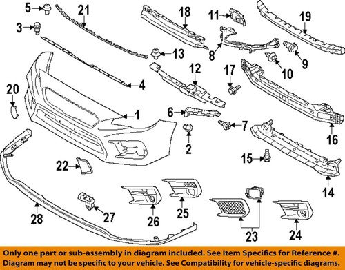 SUBARU OEM 15-21 WRX STI Front Bumper Bumper Components-Upper Bracket ...