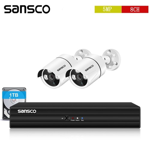 Sansco CCTV Security System 5MP 8CH DVR 1080P Home Outdoor Camera with ...