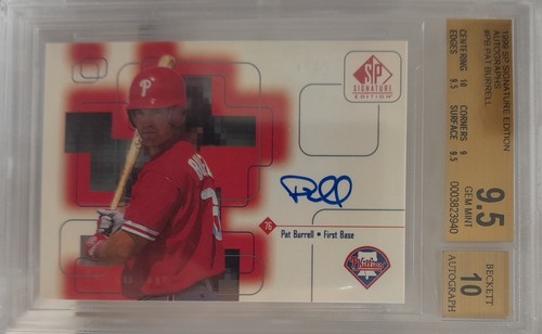 1999 SP Signature PAT BURRELL AUTO RC ROOKIE BGS 9.5 Phillies Autograph ...