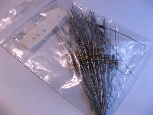 Qty 50 Resistor 43R 43 Ohm 5% 1/4W Carbon Composition - NOS | eBay