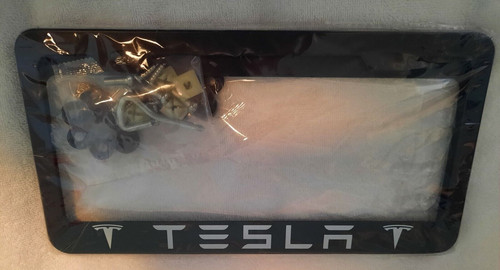 SET of 2- TESLA LICENSE PLATE FRAMES- Front & Back- Black | eBay