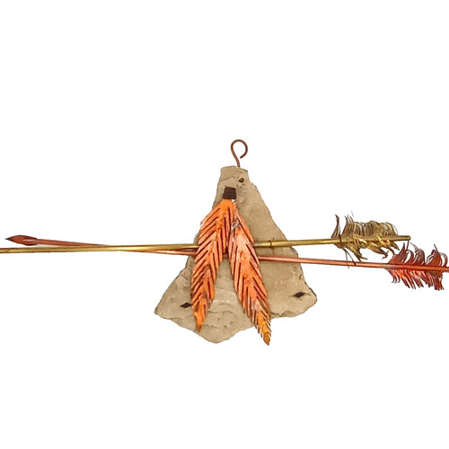 Native American Style Wall Art Metal Sculpture Feathers Arrow Western ...
