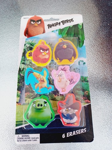 Angry Bird Erasers 6 Pack School Rovio 2016 Cowboy Short Green Pig Red ...