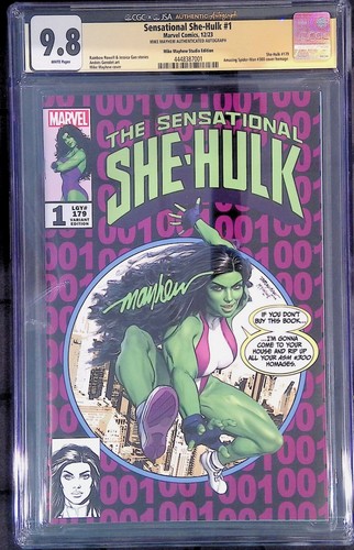 Sensational She-Hulk #1 Mike Mayhew Rainbow Signed CGC 9.8 Yellow Label ...