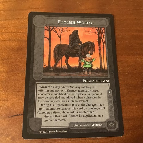 Foolish Words - The Lidless Eye - Middle Earth CCG - MECCG Card | eBay