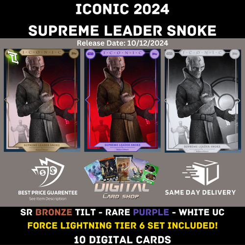 Topps Star Wars Card Trader FORCE LIGHTNING TIER 6 + ICONIC SNOKE 10 ...
