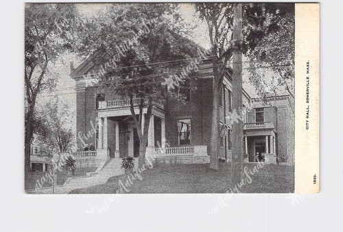 PPC Postcard MA Massachusetts Somerville City Hall Exterior Street View ...