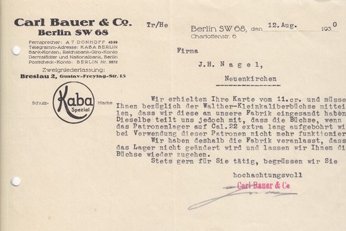 BERLIN, Brief 1930, Carl Bauer & Co. Kaba Spezial | eBay