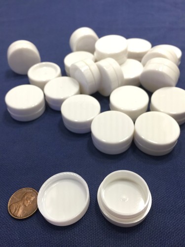 25x White JAR cosmetic container 2g Small Round Bottle plastic storage ...