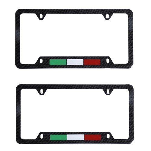 Set Of 2 Italy License plate frame Carbon Fiber Aluminum for Maserati ...