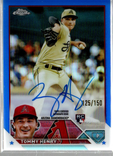 2023 Topps Chrome Rookie Blue Refractors #RATH Tommy Henry Auto /150 | eBay