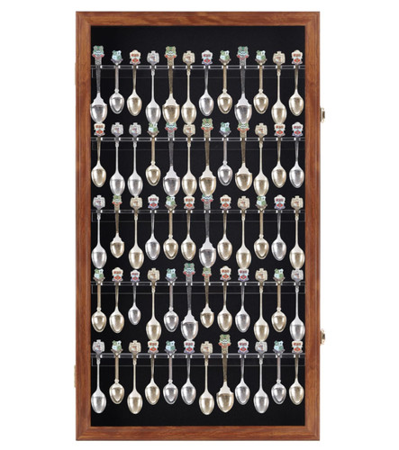60 Souvenir Spoon Tea Spoon Display Case Rack Holder Wall Cabinet, UV ...
