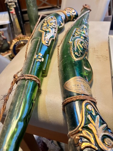 Lot of 2 Vintage Barsottini Vino Rosso Green Glass Rifle Gun Wine ...