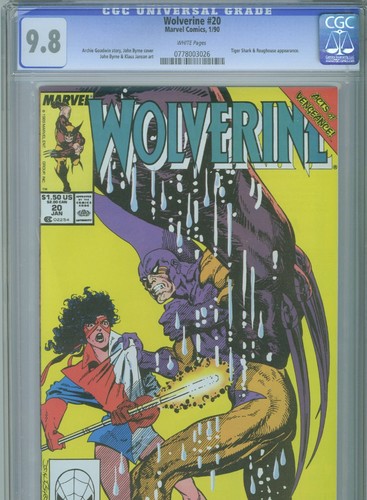 Wolverine 20 (1990) CGC 9.8, Tiger Shark Appearance, John Byrne, Archie ...