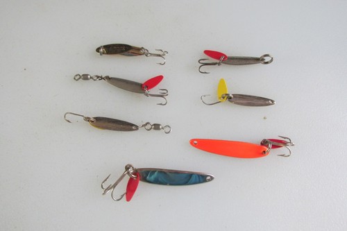 Drawer #9 Set Of 7 Misc. Ice Jigging Spoons VG/EX Condition | eBay