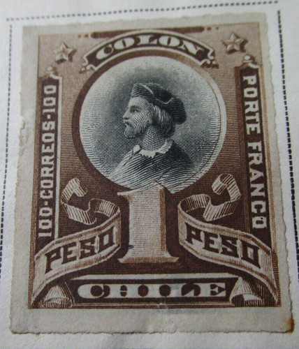 Chile 1892 Stamp 1 Peso StampBook3-187 | eBay