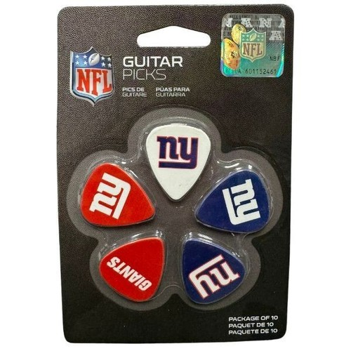 New York Giants Guitar Picks 10-Piece Set Woodrow Music NFL Official ...
