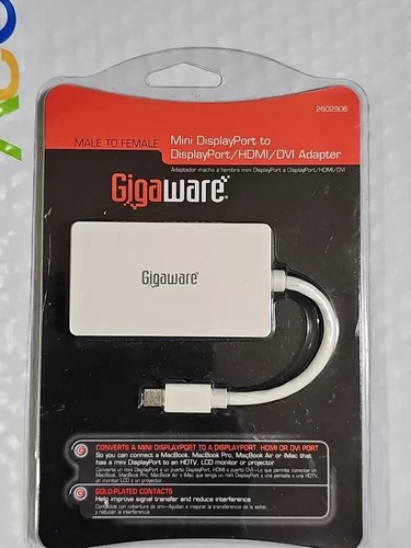 Gigaware Male to Female Mini DisplayPort To DisplayPort HDMI DVI ...