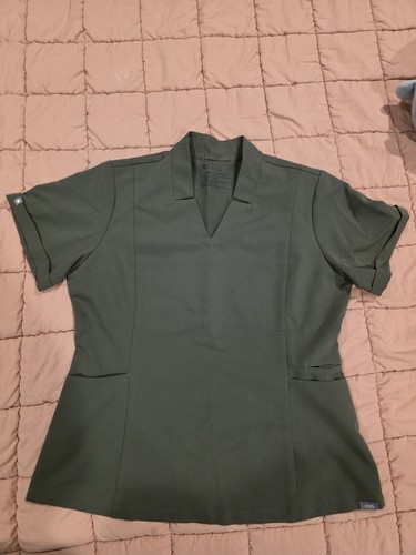 Figs Women's Inala Slim Scrub Top Large Color Moss Green | eBay