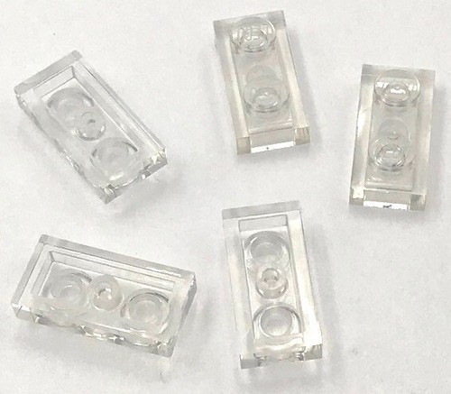 Lego 5 New Trans-Clear Plates 1 x 2 Stud Parts | eBay