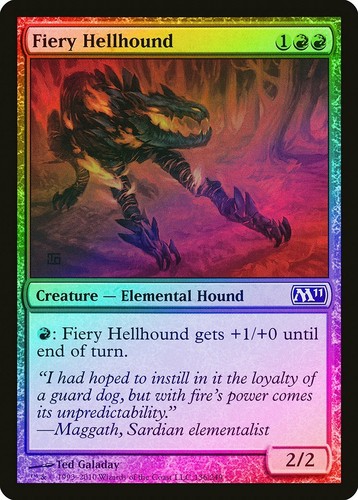 Fiery Hellhound FOIL Magic 2011 / M11 NM Red Common MAGIC MTG CARD ...